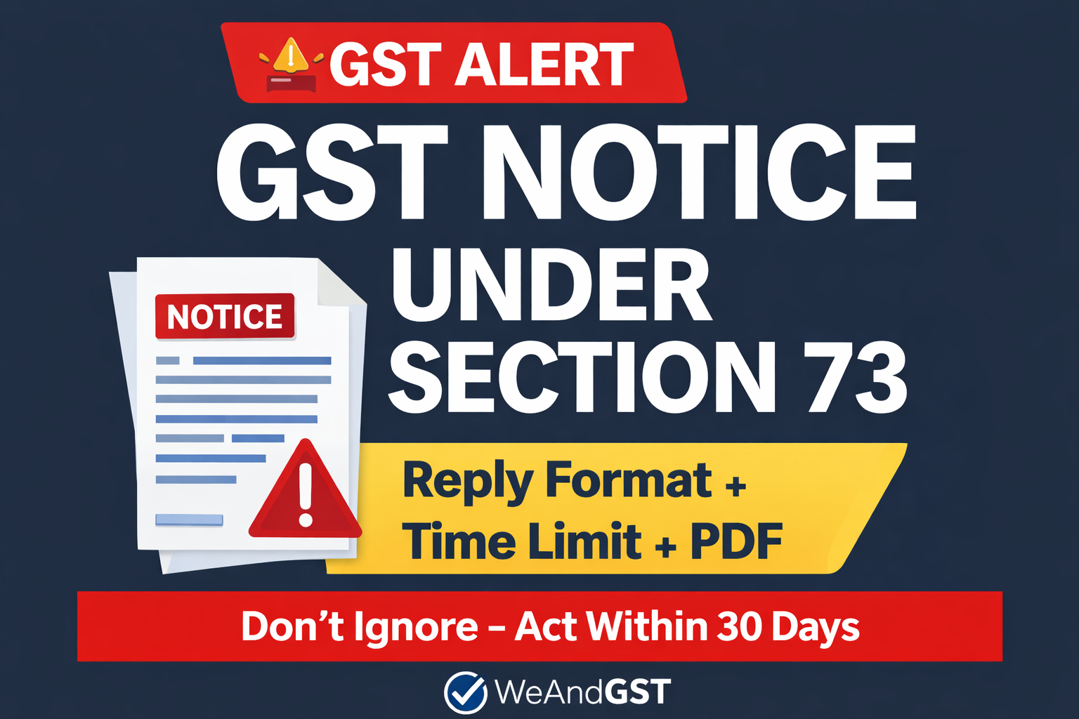GST Notice under Section 73 – Reply Format, Time Limit & PDF (2026 Guide)