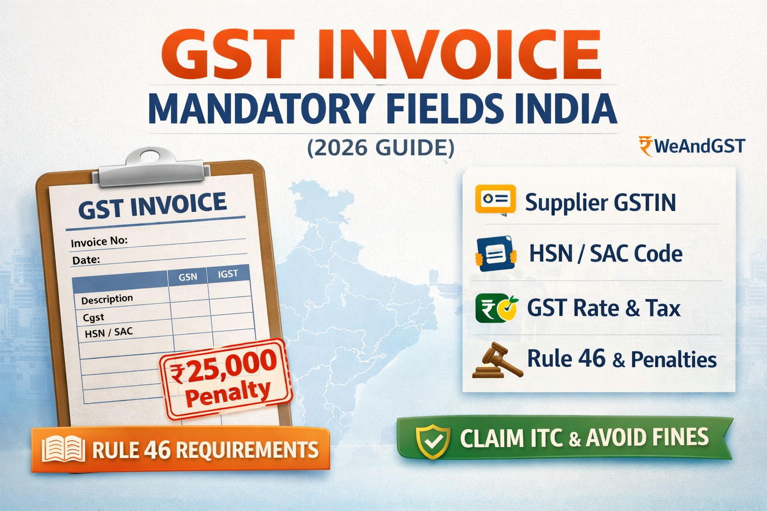 GST Invoice Mandatory Fields (2026) – Ultimate Rule 46 Guide + Format